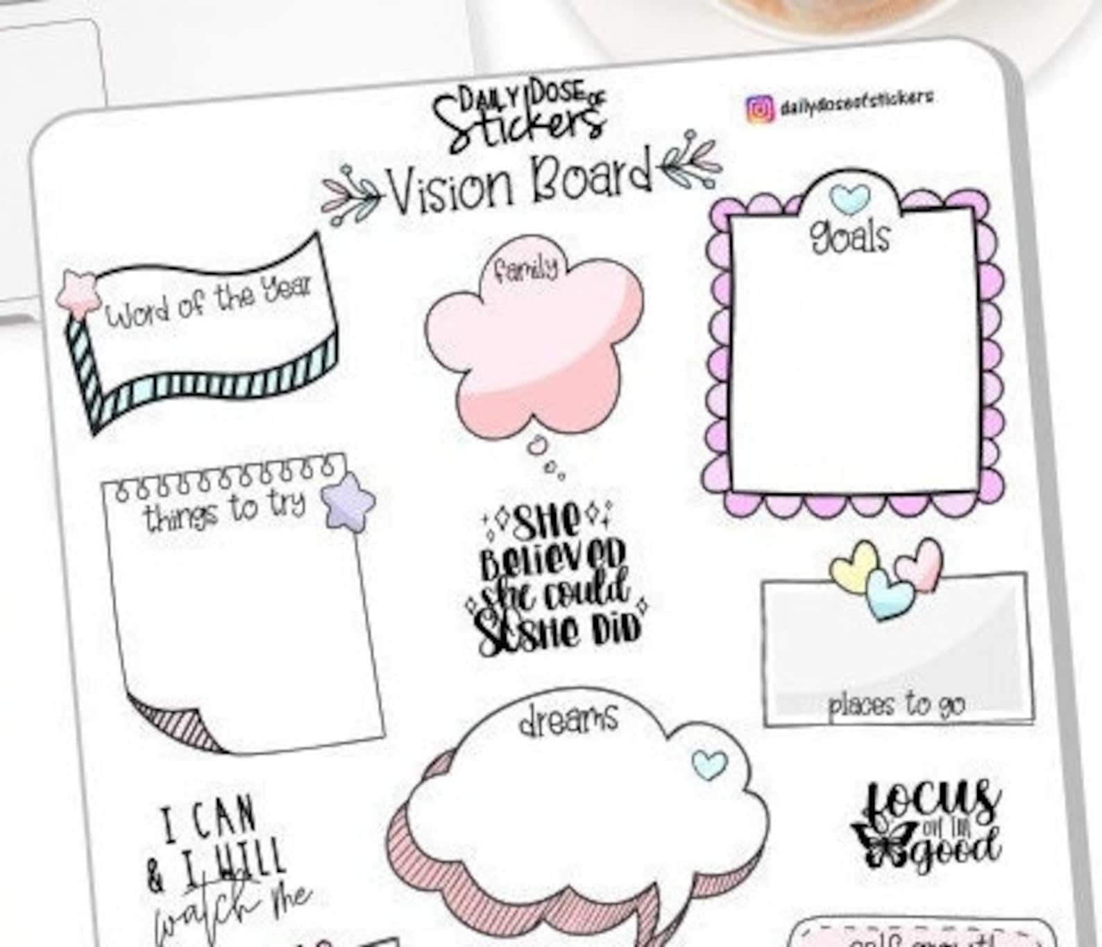 NEW! Vision Board Sticker - Goal Setting Stickers - Planner Stickers DD ...