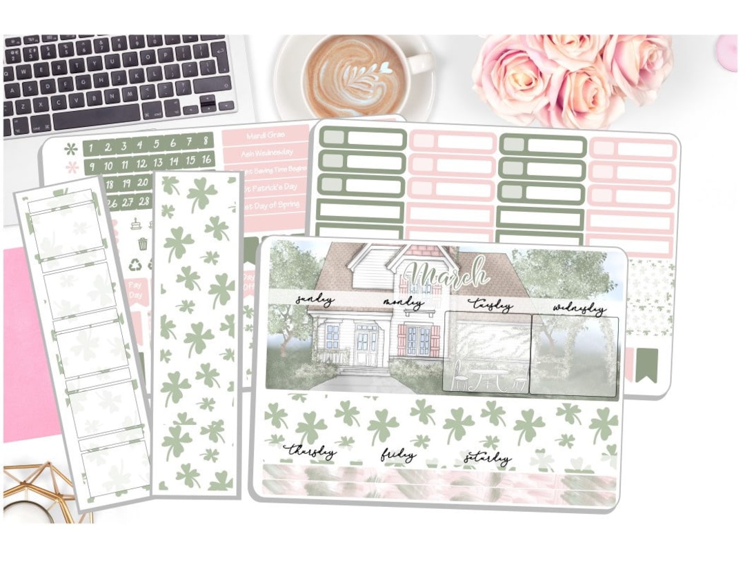 NEW! - Monthly March Sticker Kit - Lucky - Monthly Kit - Notes Kit ...