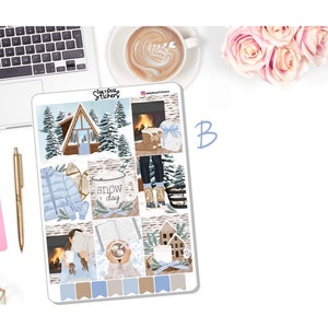 NEW Winter Weekly Sticker Kit Snow Day Winter Stickers Planner Stickers ...