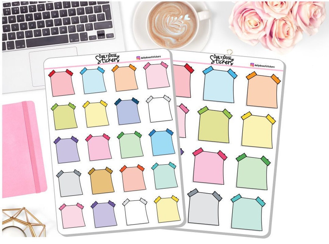Sticky Note Stickers - Small or Large Size - Planner Stickers - (dd ...