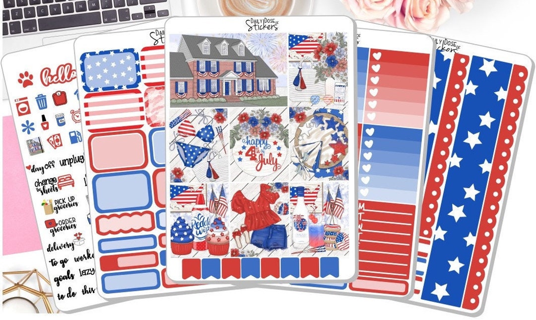 NEW Weekly Sticker Kit 4th of July Sticker Kit Freedom July 4th Weekly ...