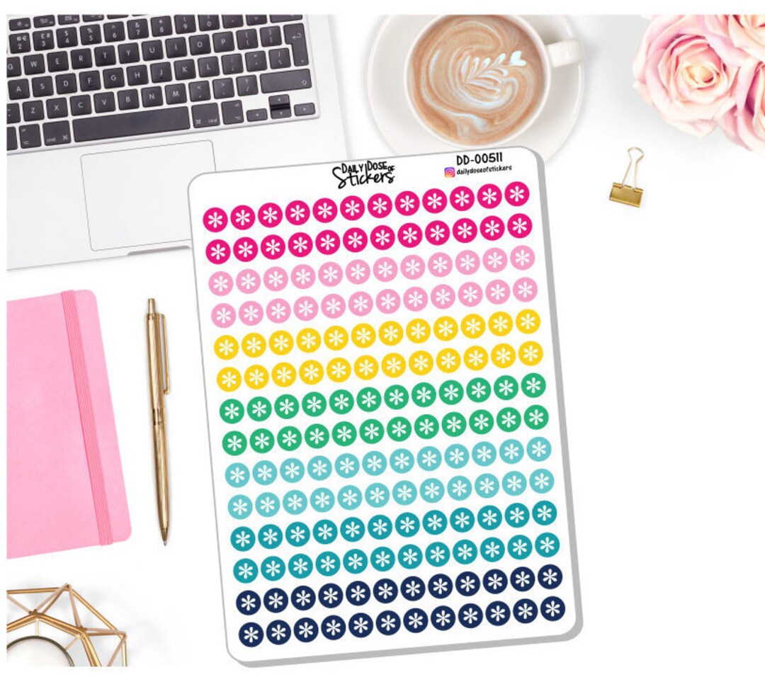 Asterisk Round Colorful Icons Planner Stickers Emily Ley Simplified DD ...