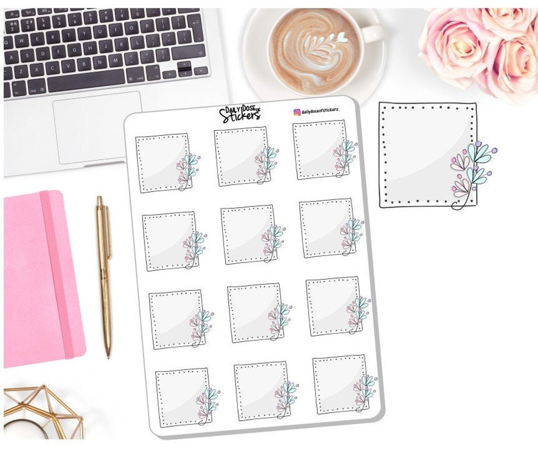 NEW! Floral Doodle Boxes - Doodle Stickers - Box Stickers - Planner ...