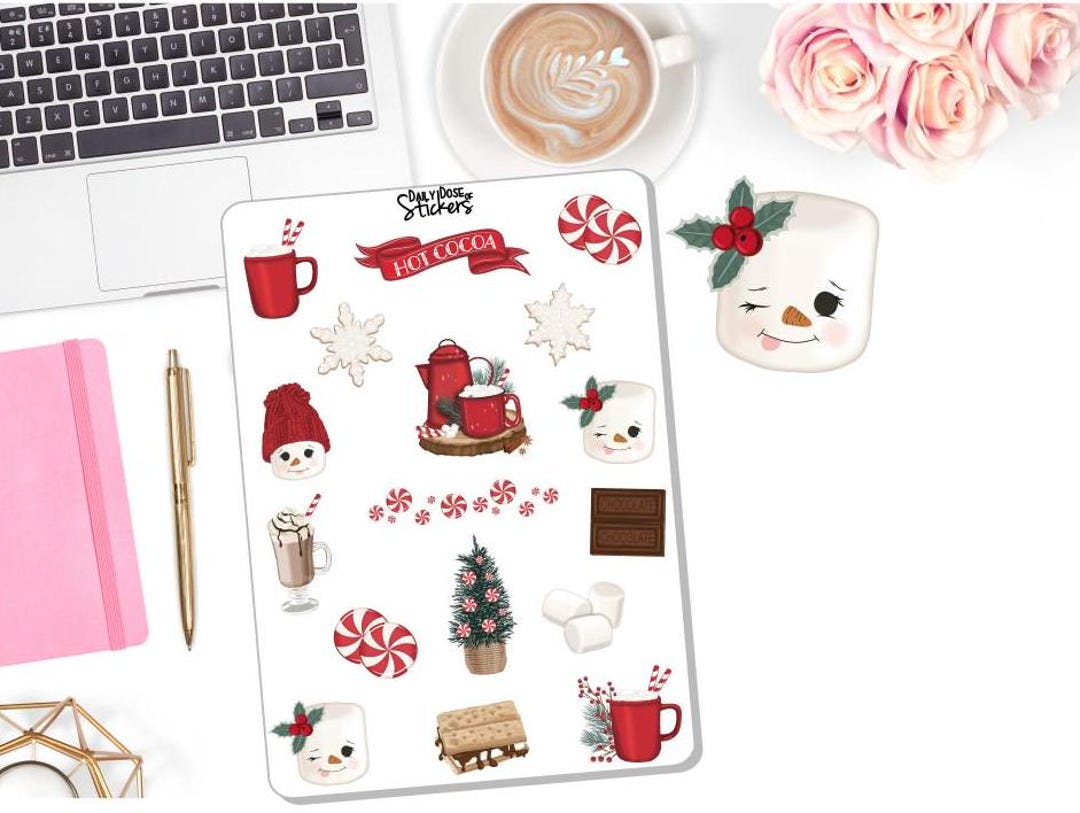 NEW! Winter Stickers - Hot Cocoa - Journal Stickers - Decor Stickers ...