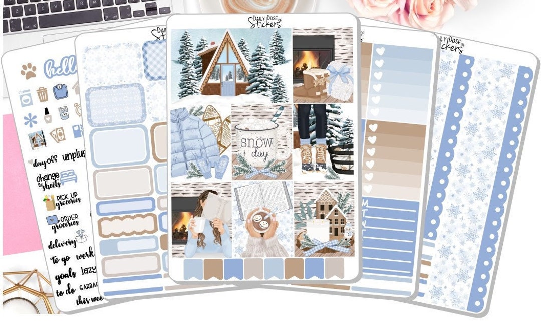 NEW Winter Weekly Sticker Kit Snow Day Winter Stickers Planner Stickers ...