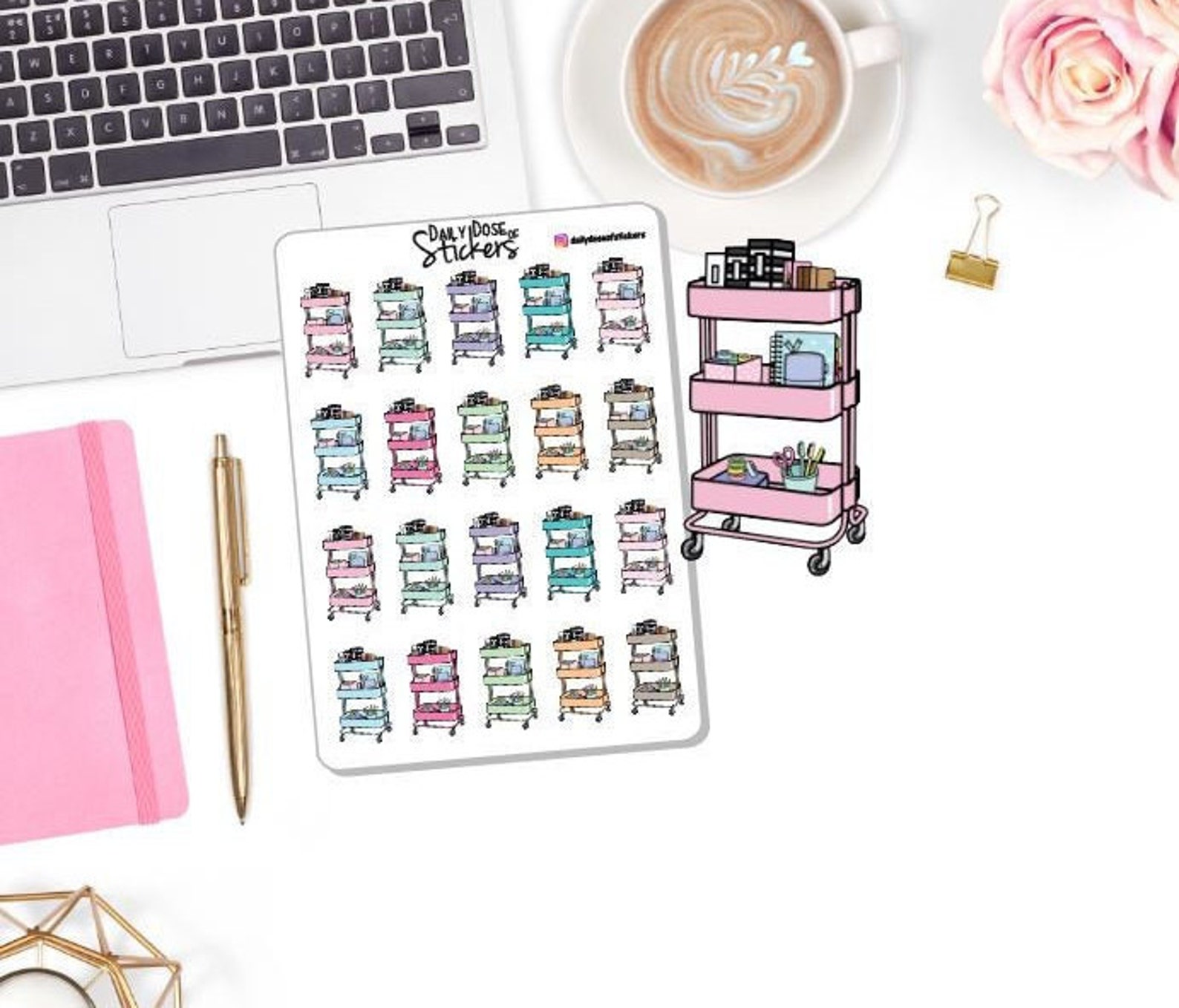 NEW Planner Cart Stickers Sticker Cart Craft Cart - Etsy