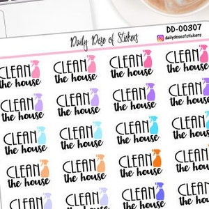 Clean the House Stickers Planner Stickers DD-00307 | Etsy