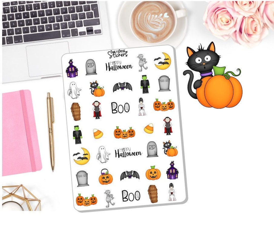 NEW! Halloween Sticker Set - Halloween Monsters - Halloween Decor ...