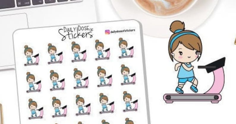 NEW! - Treadmill Workout Character Stickers - Character Stickers ...