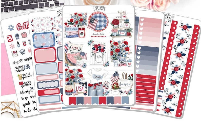 NEW Weekly Sticker Kit Patriotic July 4th Stickers - Etsy