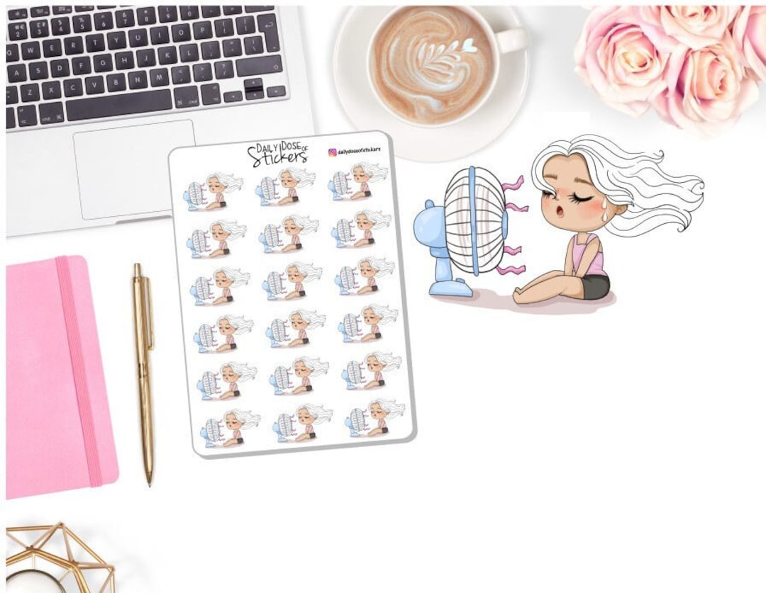 NEW! Summer Character Stickers - Sitting in Front of Fan - Madison ...