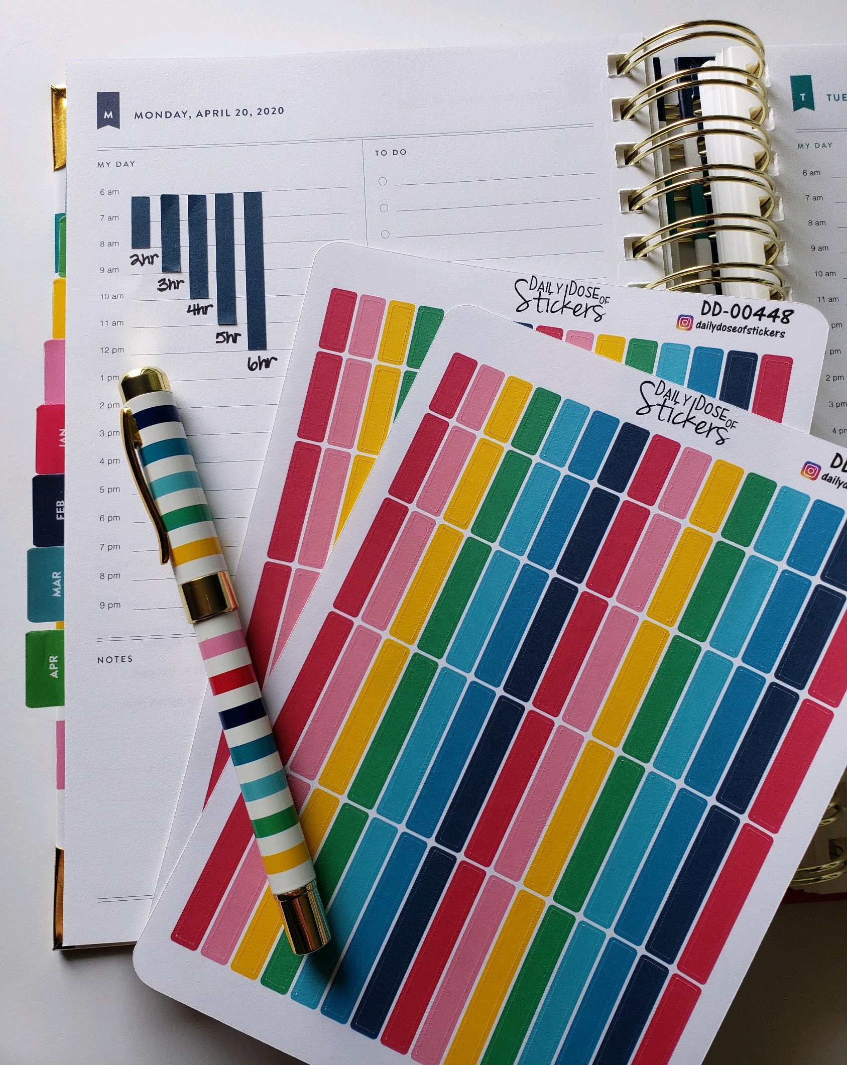 NEW! Colorful Time Block Strips - Block Time From 2 Hours - 6 Hours ...