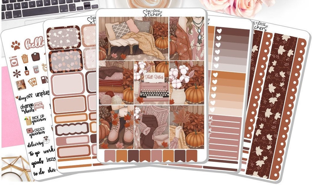 NEW! - Fall Weekly Sticker Kit - Fall Vibes - Fall Stickers - Hello ...