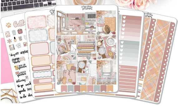 NEW Weekly Sticker Kit Book Café in the Fall Reading - Etsy