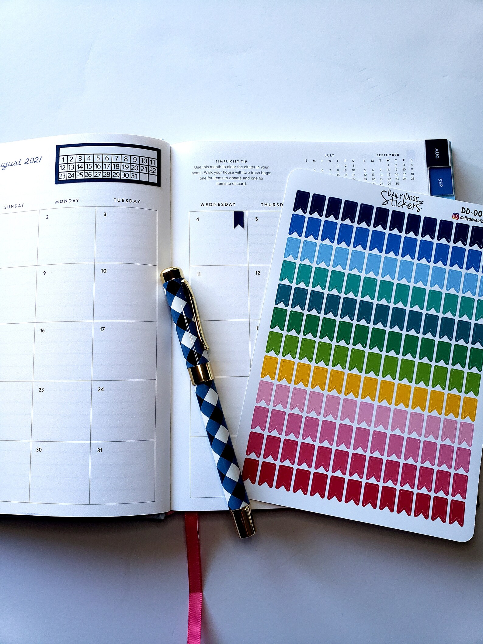 NEW 12 Monthly Color Flag Stickers - Small Size- Planner Stickers ...