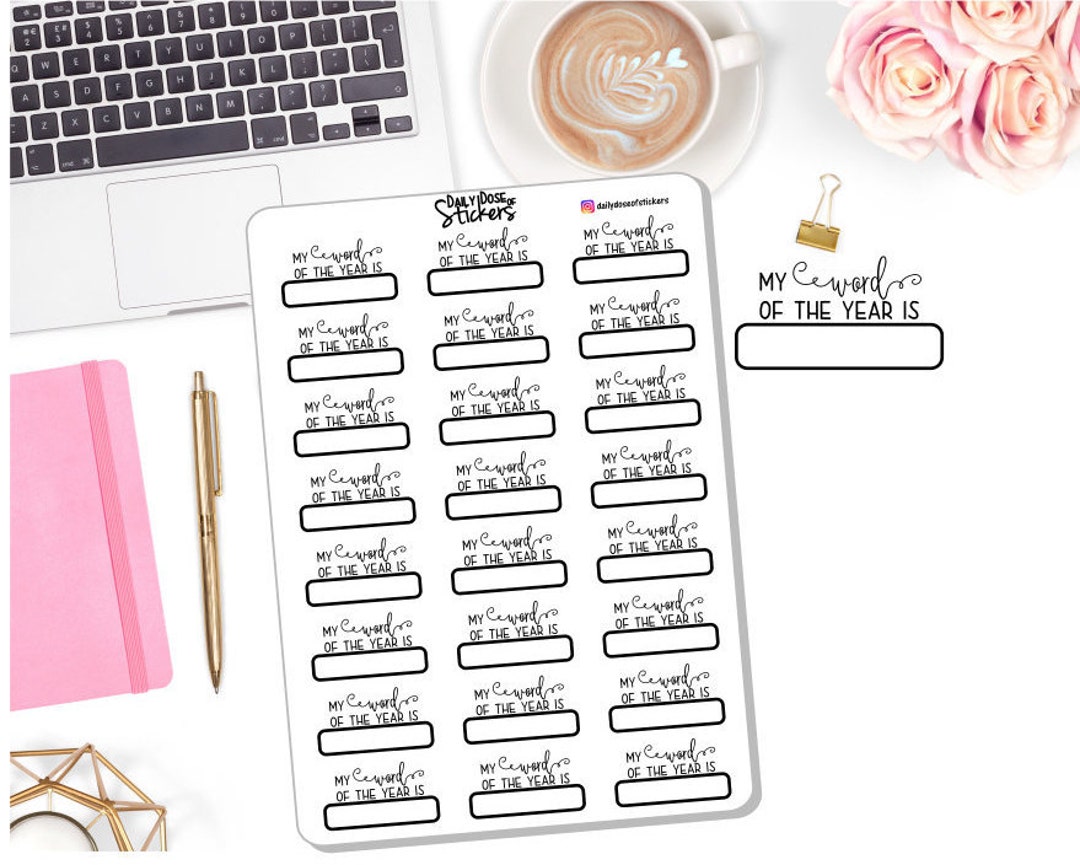 NEW! - Word of the Year Stickers - My Word of the Year - Goal Stickers ...