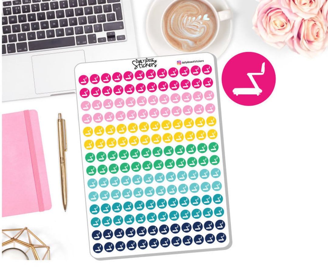 Treadmill Colorful Icon Stickers - Workout Stickers - Walking Running ...