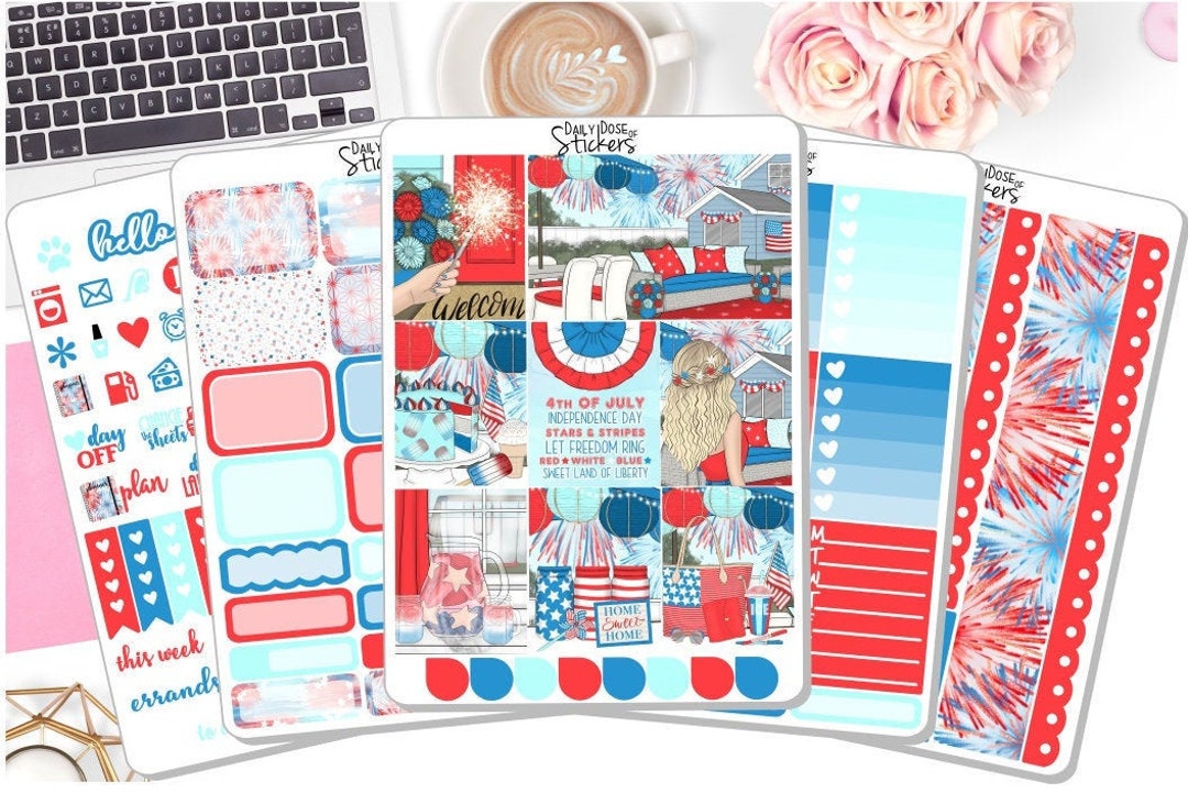 NEW! - 4th of July Weekly Sticker Kit - Independence Day - Sticker Kit ...