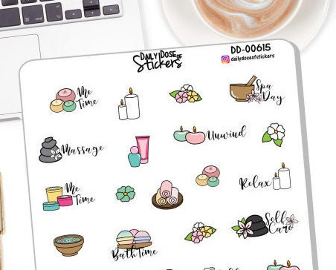 NEW Self Care Stickers Planner Stickers DD-00615 - Etsy