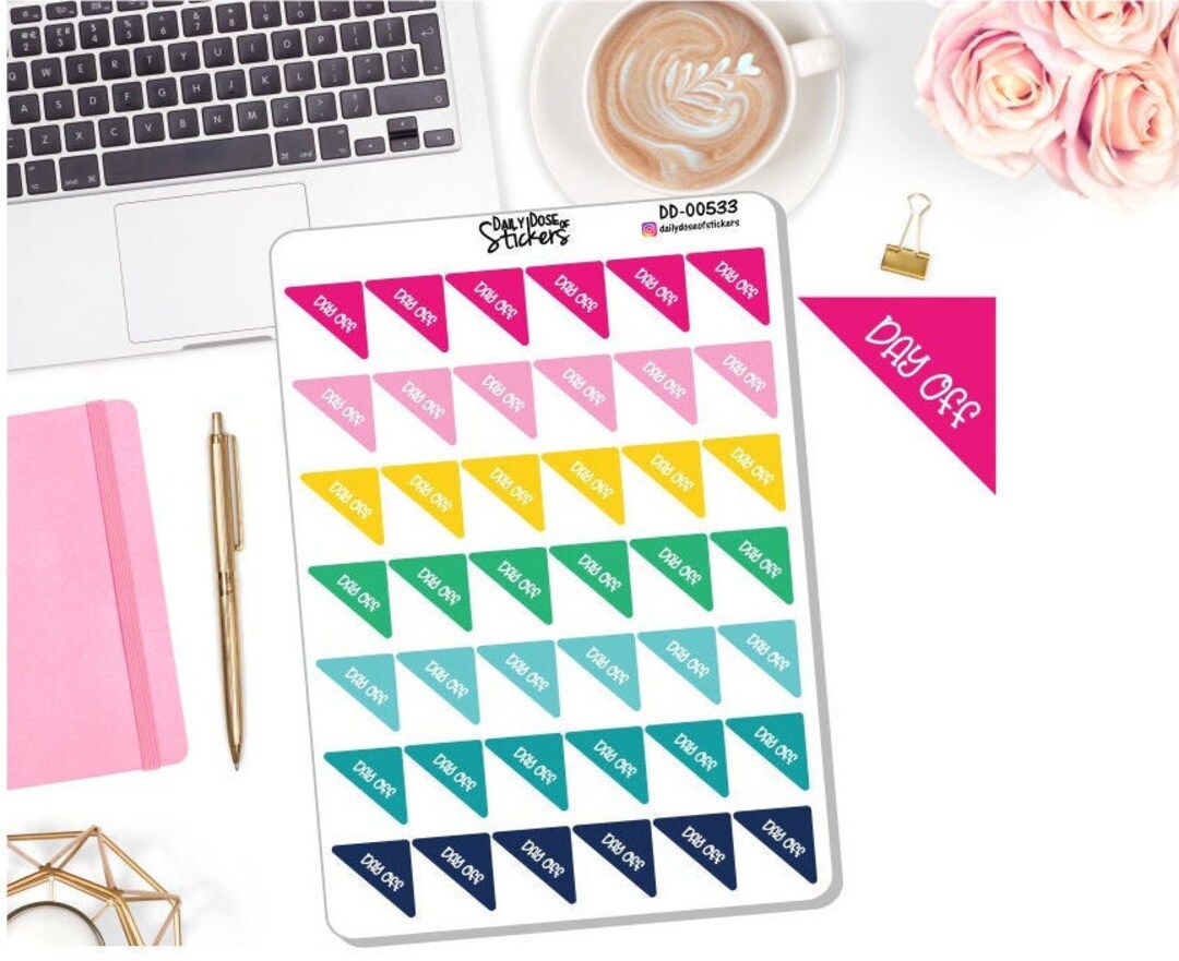 NEW! Day off Stickers - Calendar Corner Stickers - Planner Stickers ...