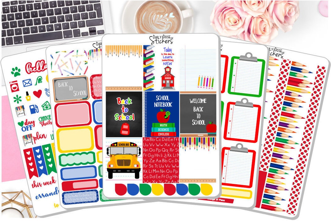 Back to School Weekly Sticker Kit - School Stickers - Sticker Kit ...