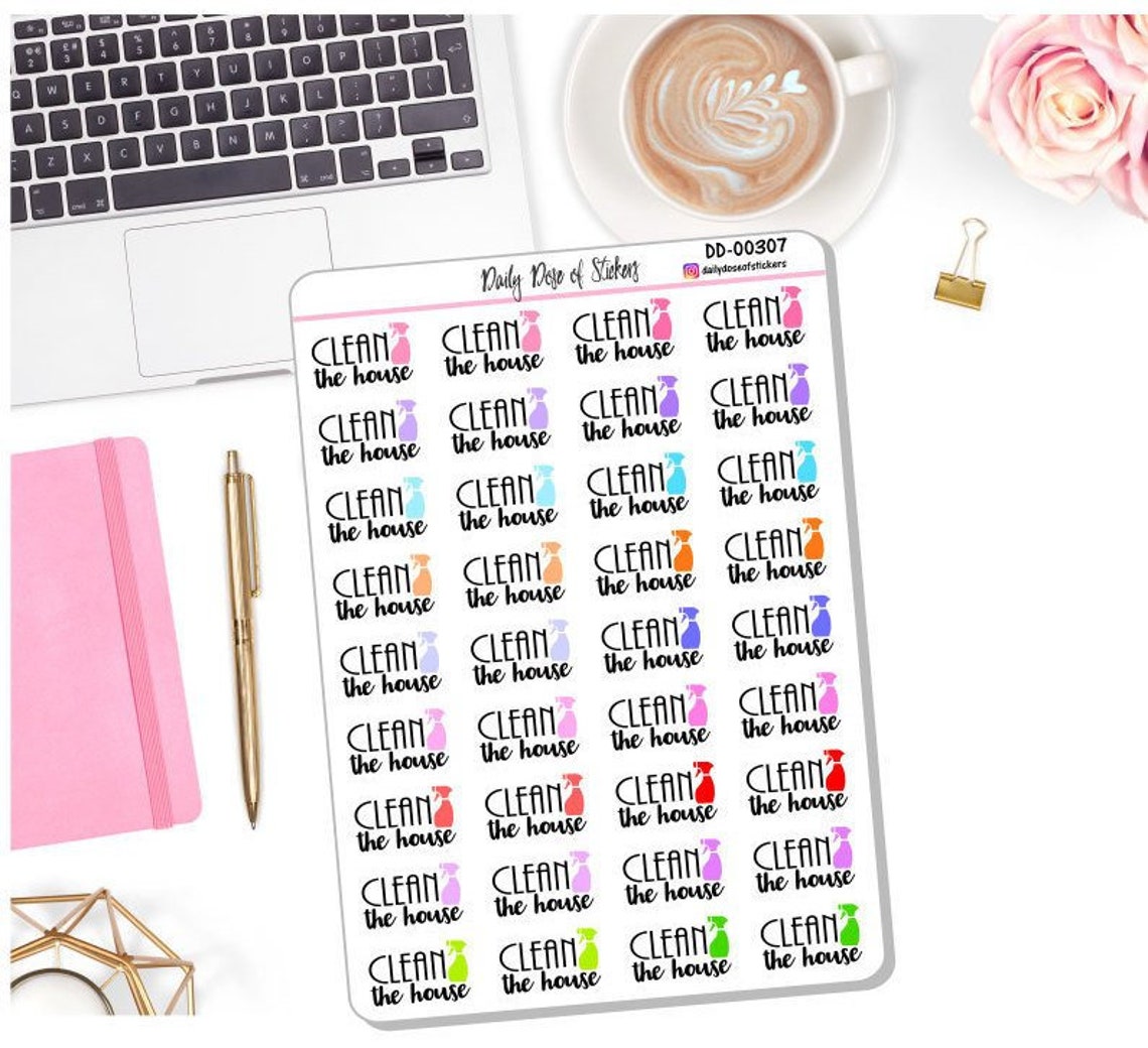Clean the House Stickers Planner Stickers DD-00307 | Etsy