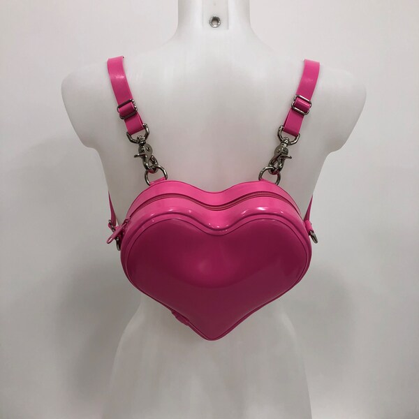 Pink Heart Backpack - Etsy