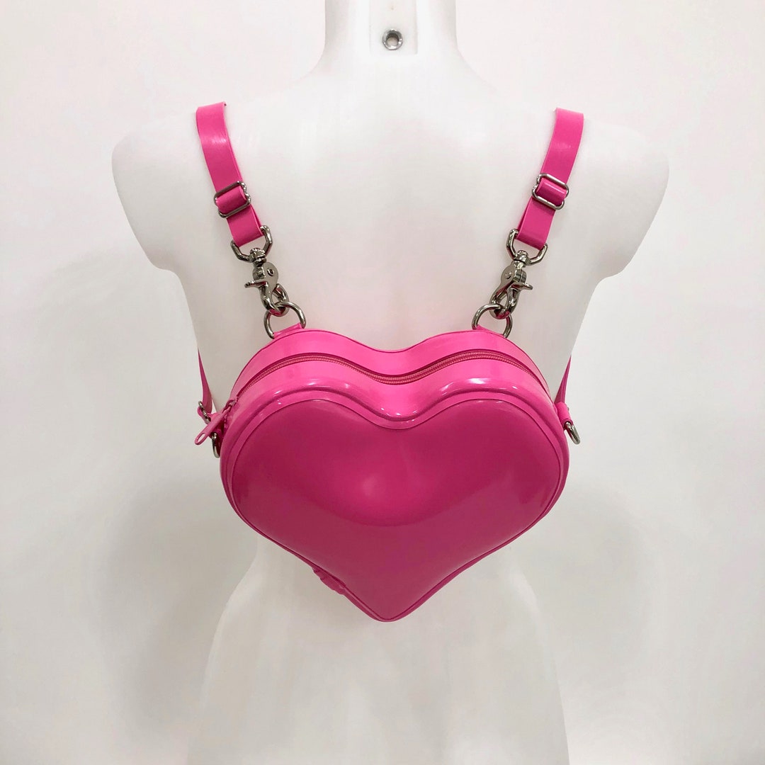 Bubblegum Pink Latex Heart Backpack - Etsy
