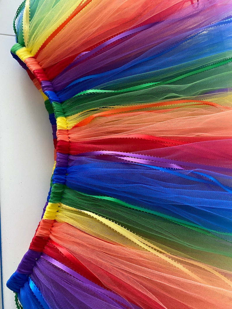 Adult Rainbow Tulle Tutu With Ribbon, Party Costume - Etsy
