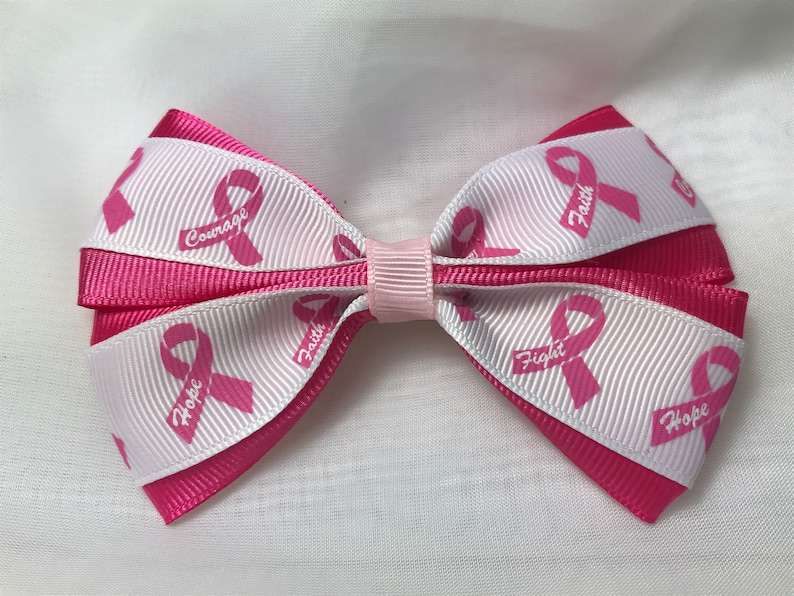 Breast Cancer Bow Breast Cancer Awareness Pink Bows - Etsy