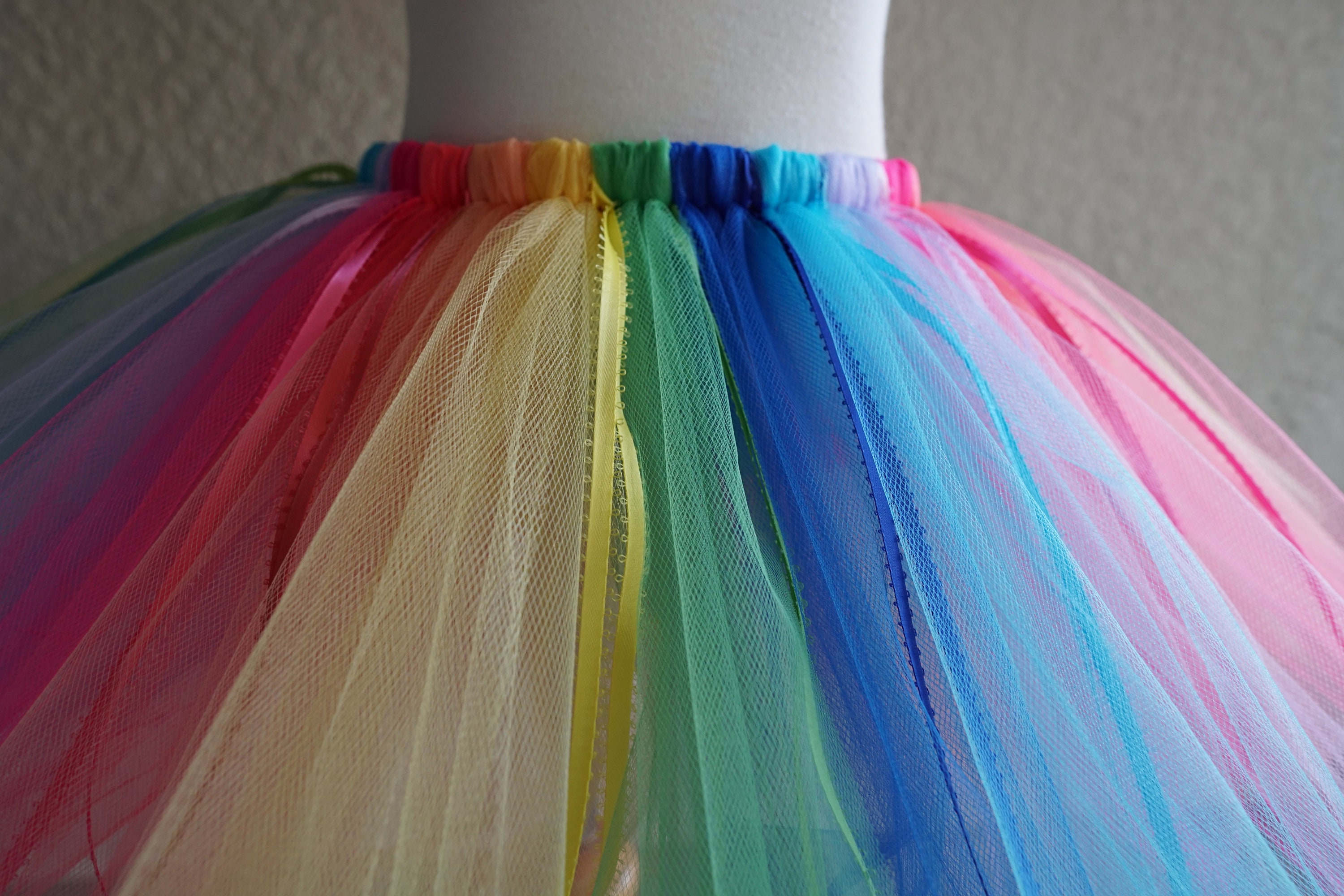 Rainbow Tulle Tutu With Ribbon, Birthday Party Costume - Etsy