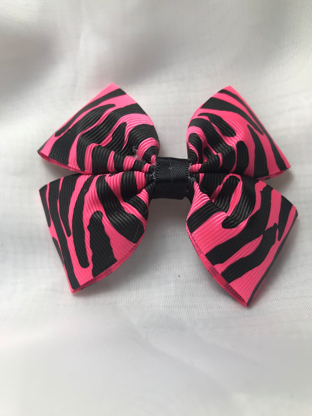 Pink Zebra Hair Bow, Zebra Hair Bow, Hot Pink Zebra Bow, Birthday Party ...