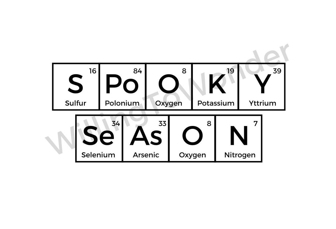 Spooky Season Halloween SVG, Science Periodic Table SVG, STEM Svg - Etsy