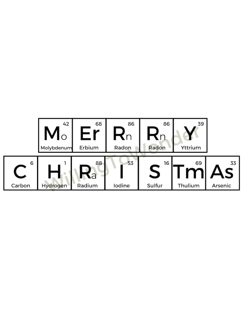 Merry Christmas SVG, Science Periodic Table SVG, STEM Svg - Etsy