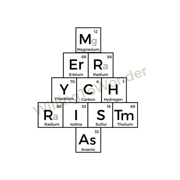 Merry Christmas Periodic Table - Etsy