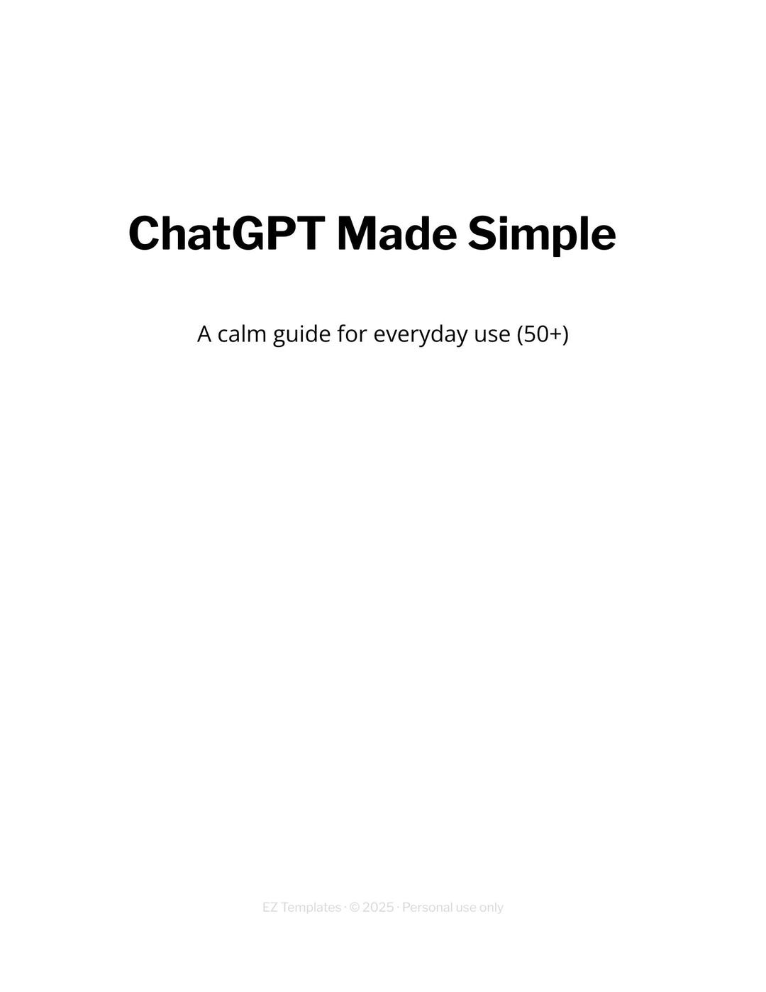 Chatgpt Made Simple for Adults 50+ | Easy Beginner Guide With Safe ...