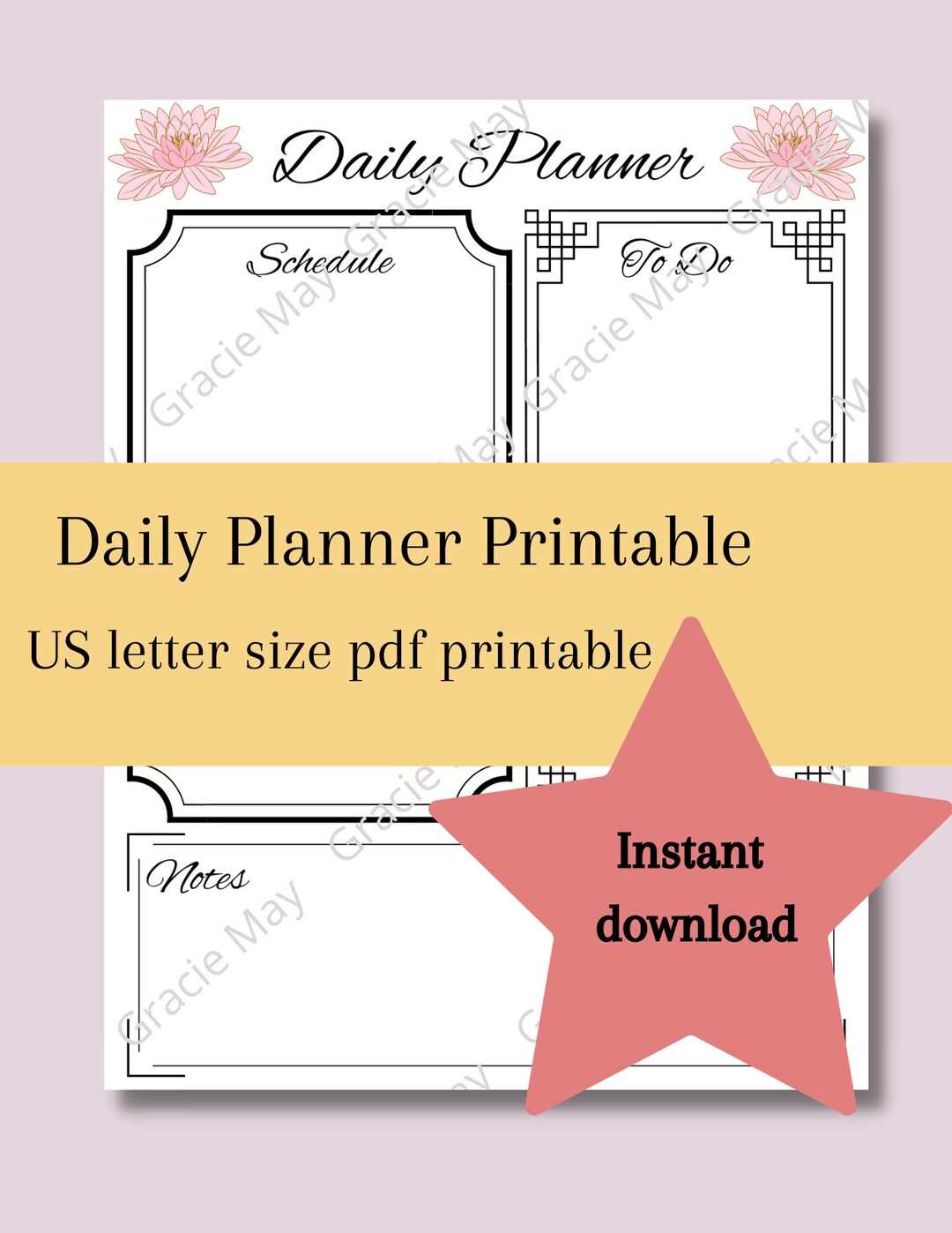Elegant Daily Planner Printable - Etsy