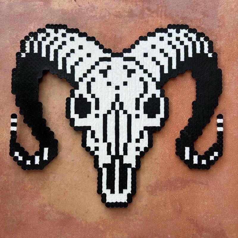 Perler Bead Skull - Etsy