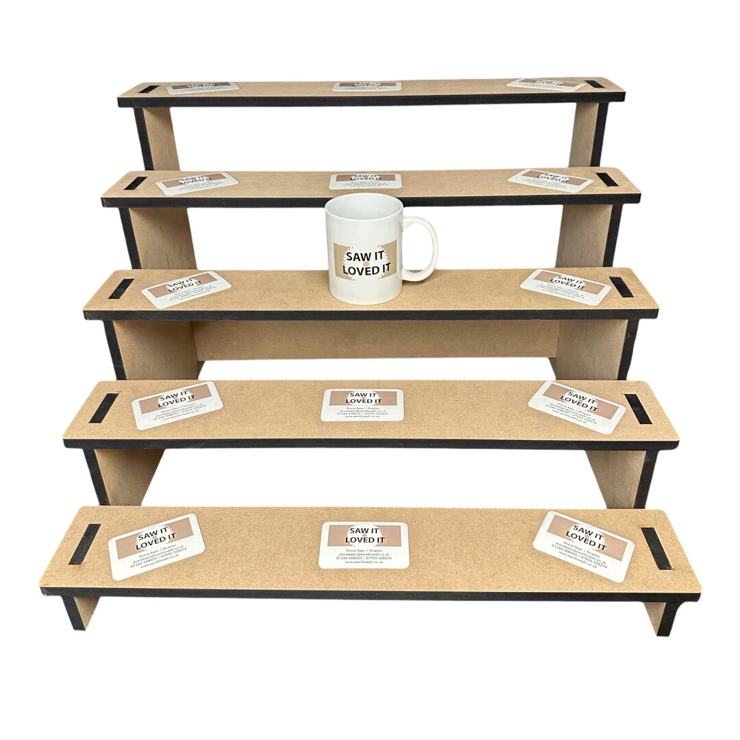 Multiple Tier 12mm MDF Display Stand 10cm Shelves | Craft Fair Shop ...