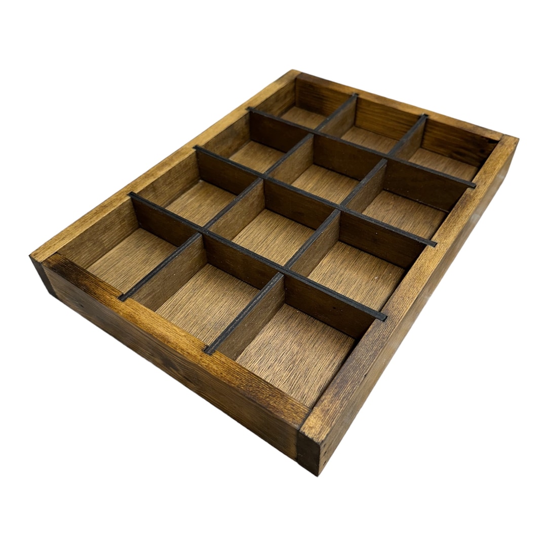 Wooden Multiple Compartment Storage Tray 7CM X 7.5CM Compartments - Etsy UK