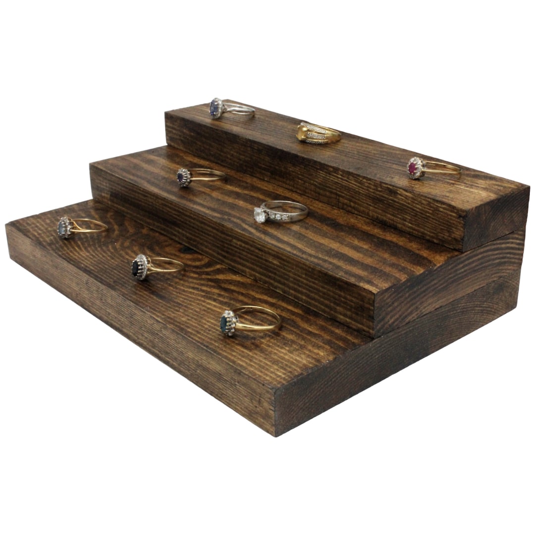 3 Tier Ring Display | Jewellery Display | Wooden Display - Etsy UK