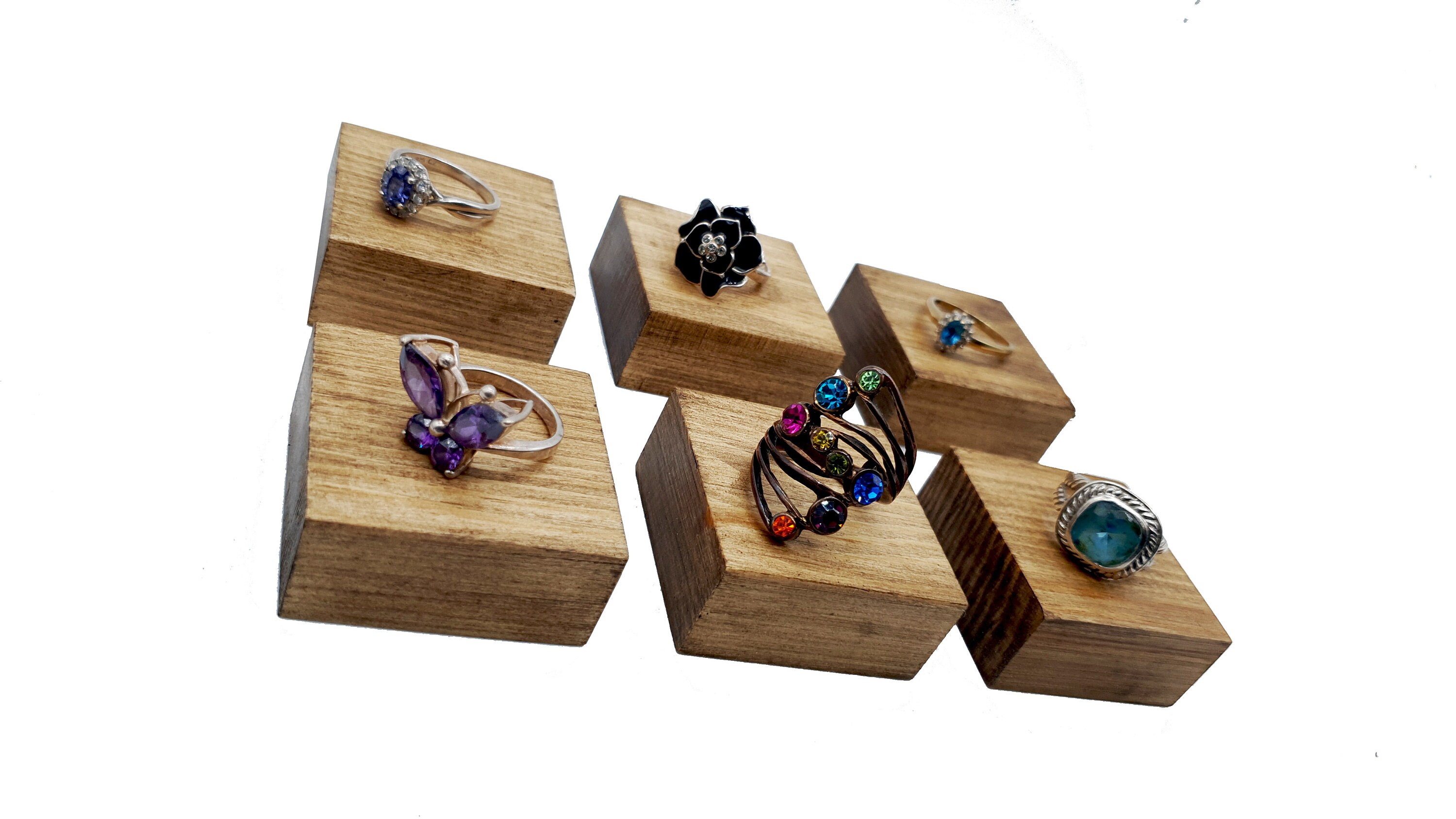 Wooden Display Blocks Set of 6 40mm 90mm 140mm Square - Etsy UK