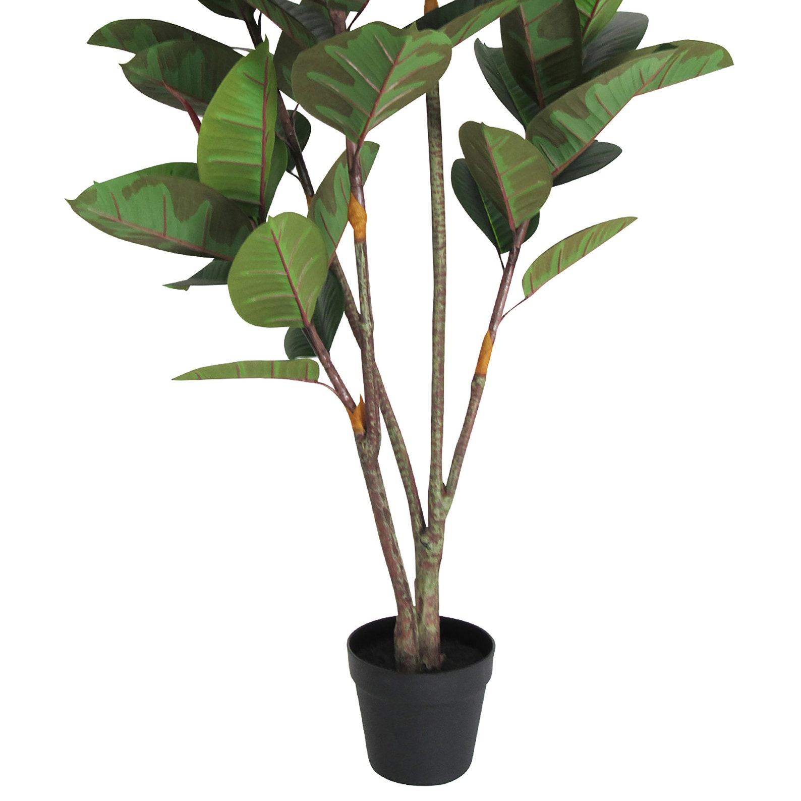 Real Touch Artificial Rubber Plant Fig Leaf Tree in Black Pot - Etsy