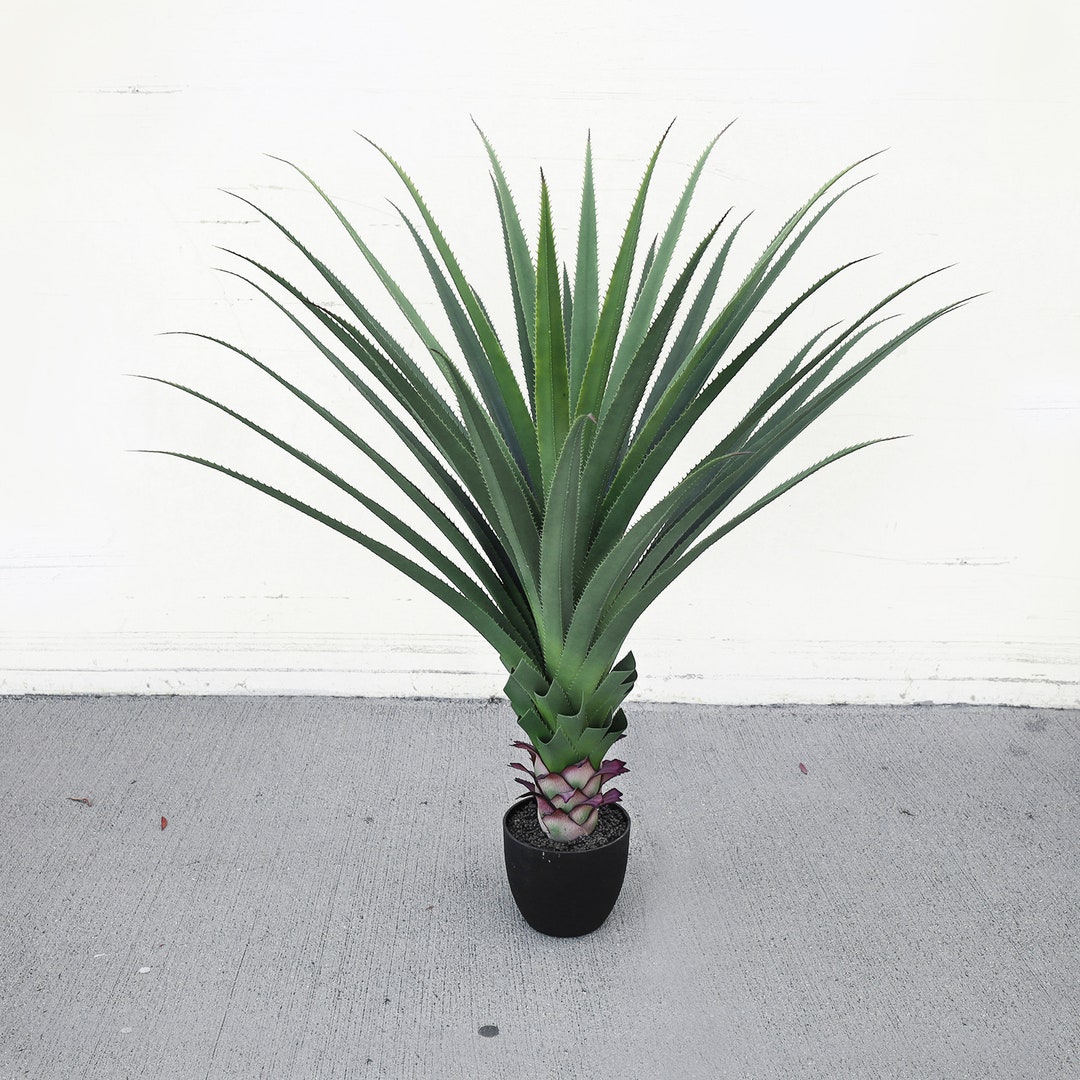 48in. Artificial Agave Succulent Plant in Black Pot | Faux Succulent ...