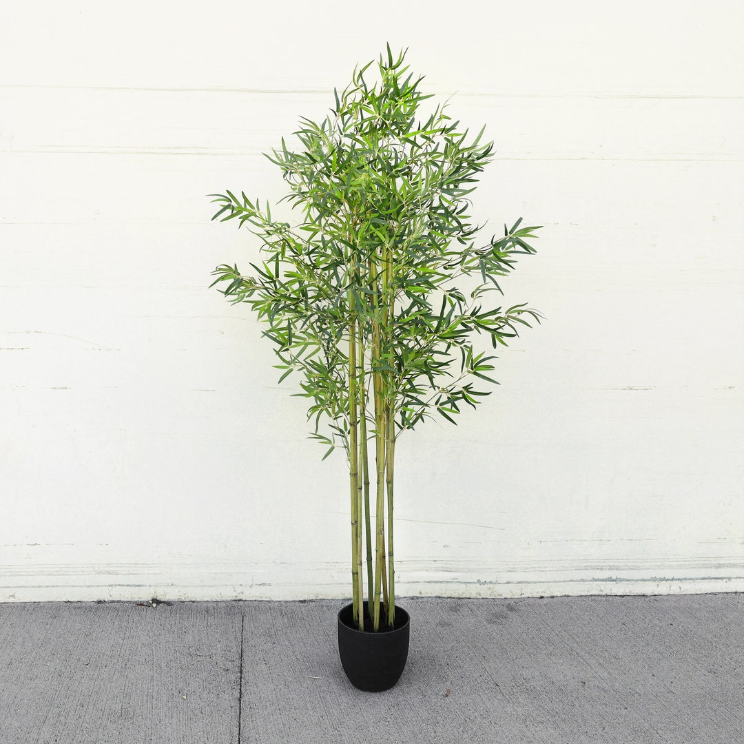 6ft Artificial Bamboo Tree in Black Pot | Fake Bamboo Tree | Faux ...