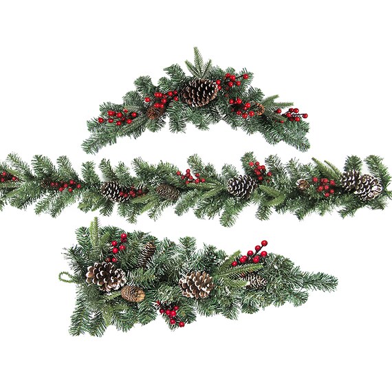 Artificial Christmas Garland & Swags Set Holiday Christmas - Etsy