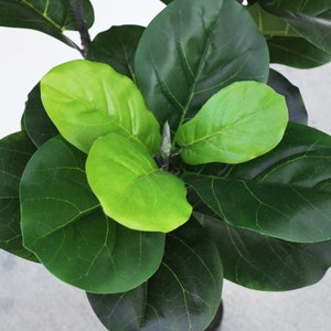 Real Touch Artificial Fiddle Leaf Fig Tree in Black Pot | Faux Fiddle ...