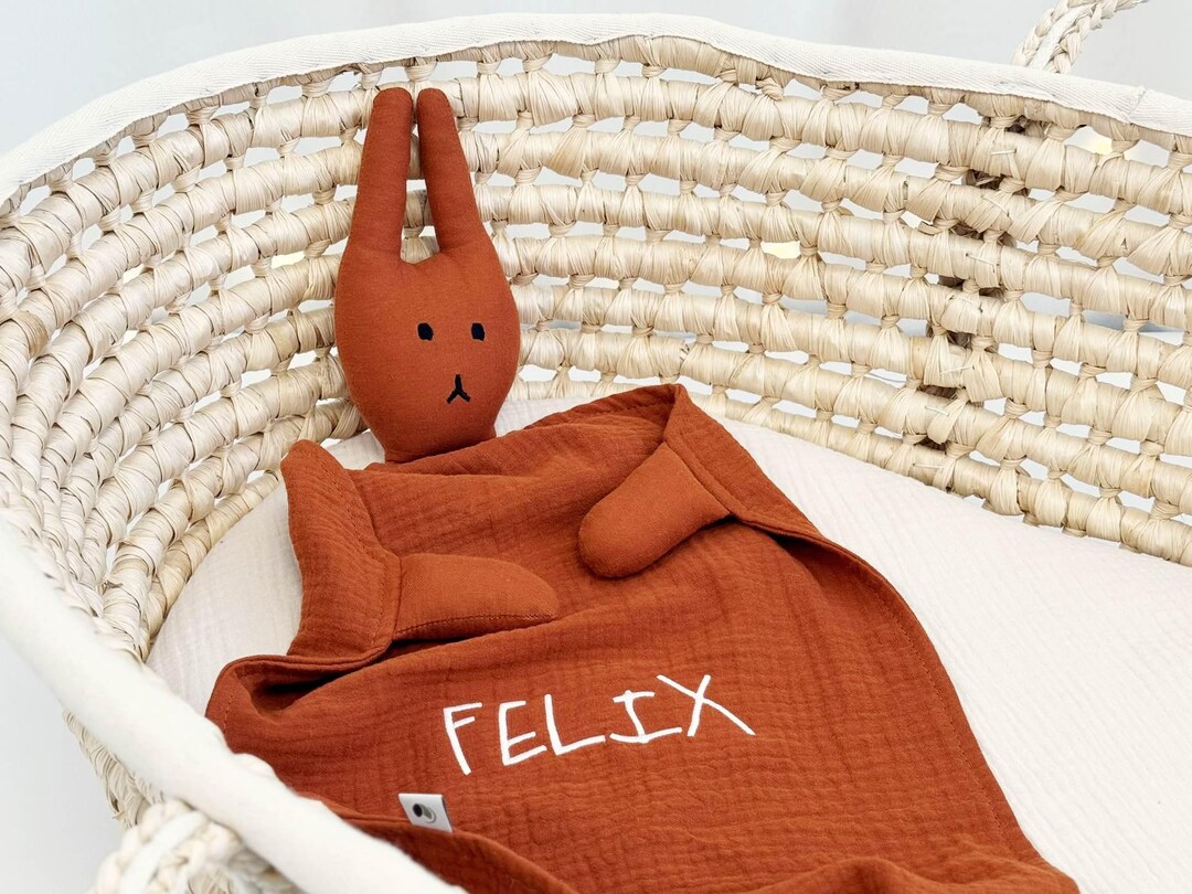 Personalized Baby Bunny Comforter - Soft Muslin Lovey Toy, Plush ...