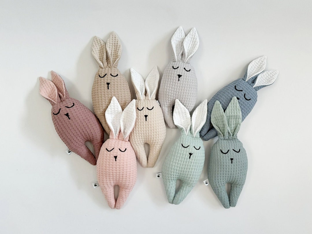 Easter Baby Rabbit Lovey, Animal Stuffed Organic Toy, Waffle Baby ...