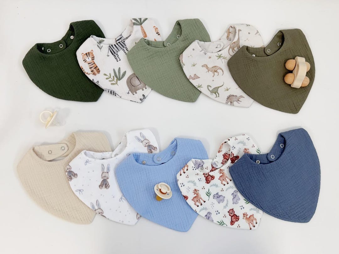 5-pack Baby Bandana Bibs, Baby Burp Cloths, Organic Baby Shower Gift ...